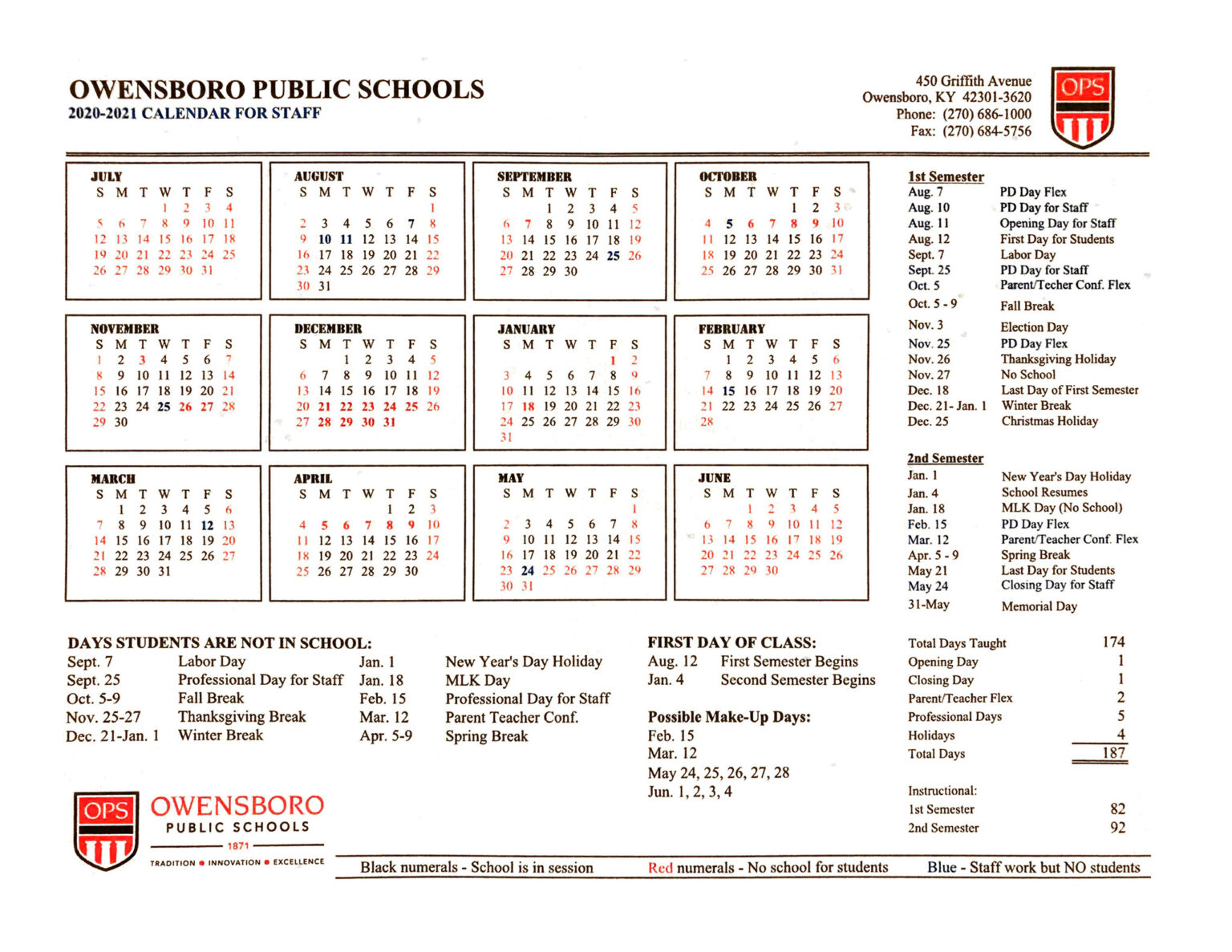 Owensboro Public Schools Calendar 2024