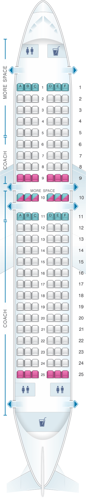 Jet Airbus A320 Seat Map