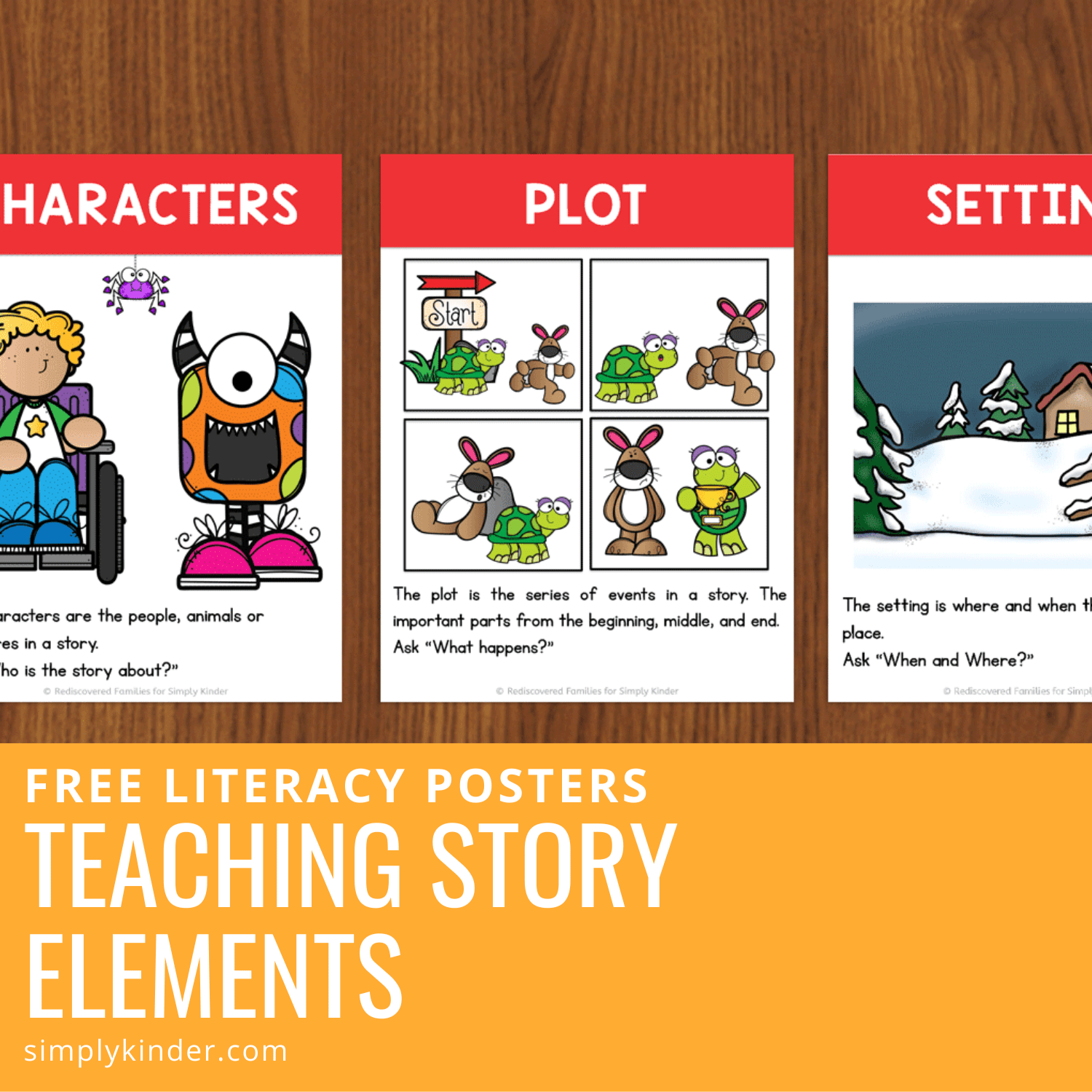 Teaching Story Elements Free Literacy Posters Simply Kinder