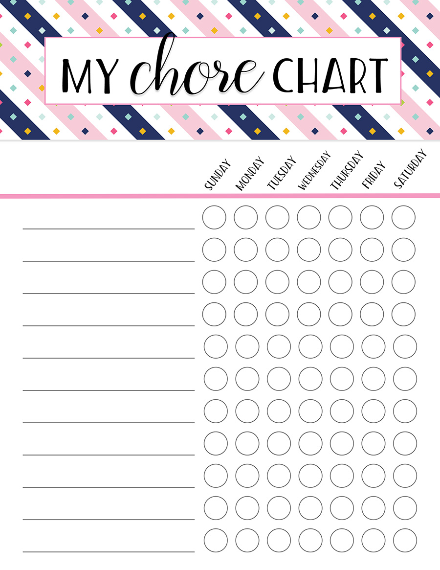 Chore Chart Girls 4 Six Clever Sisters