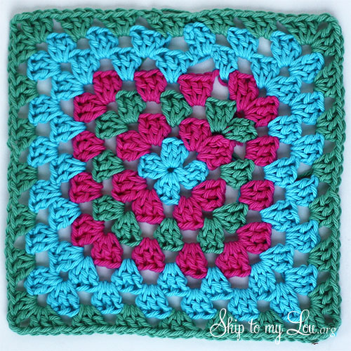 How To Crochet A Granny Square Dishcloth Skip To My Lou