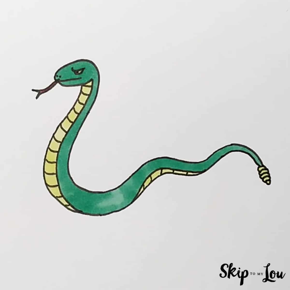 How To Draw A Snake With Easy Steps Skip To My Lou