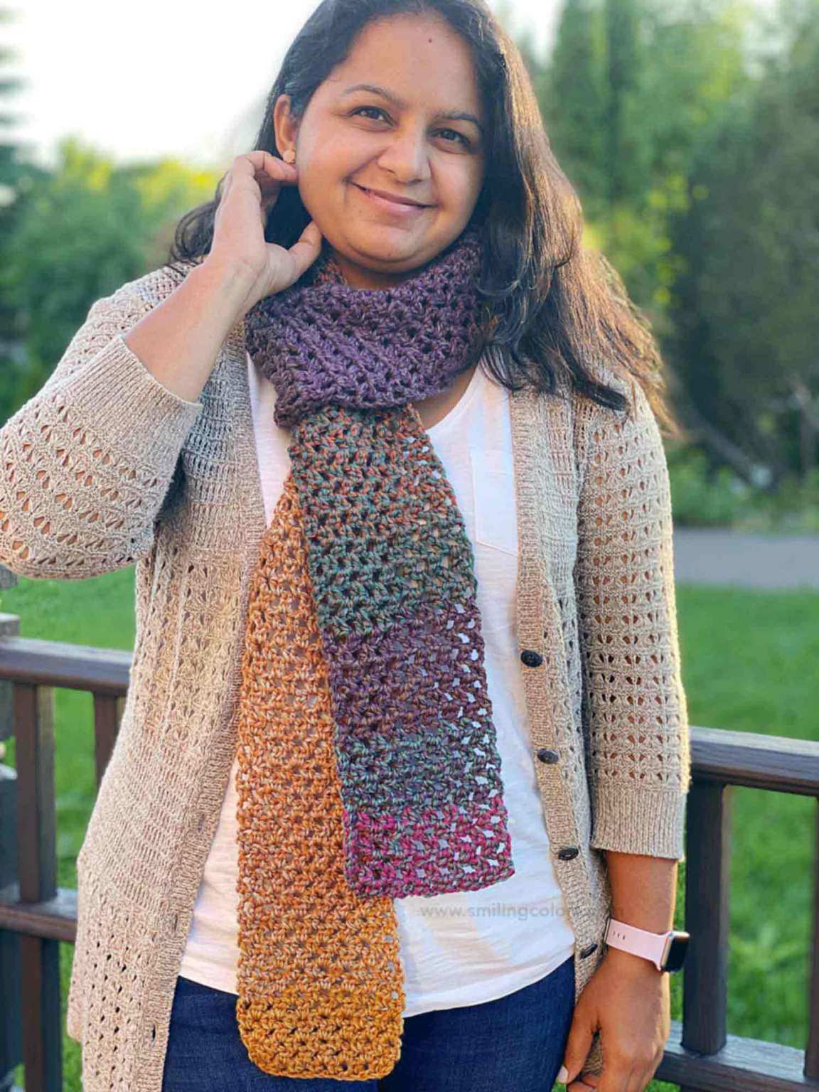 One Skein Crochet Scarf In Just 3 Days Smiling Colors