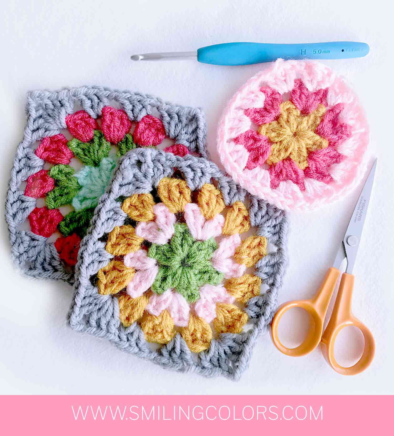 How To Crochet Granny Square With Circle Beginning Fr