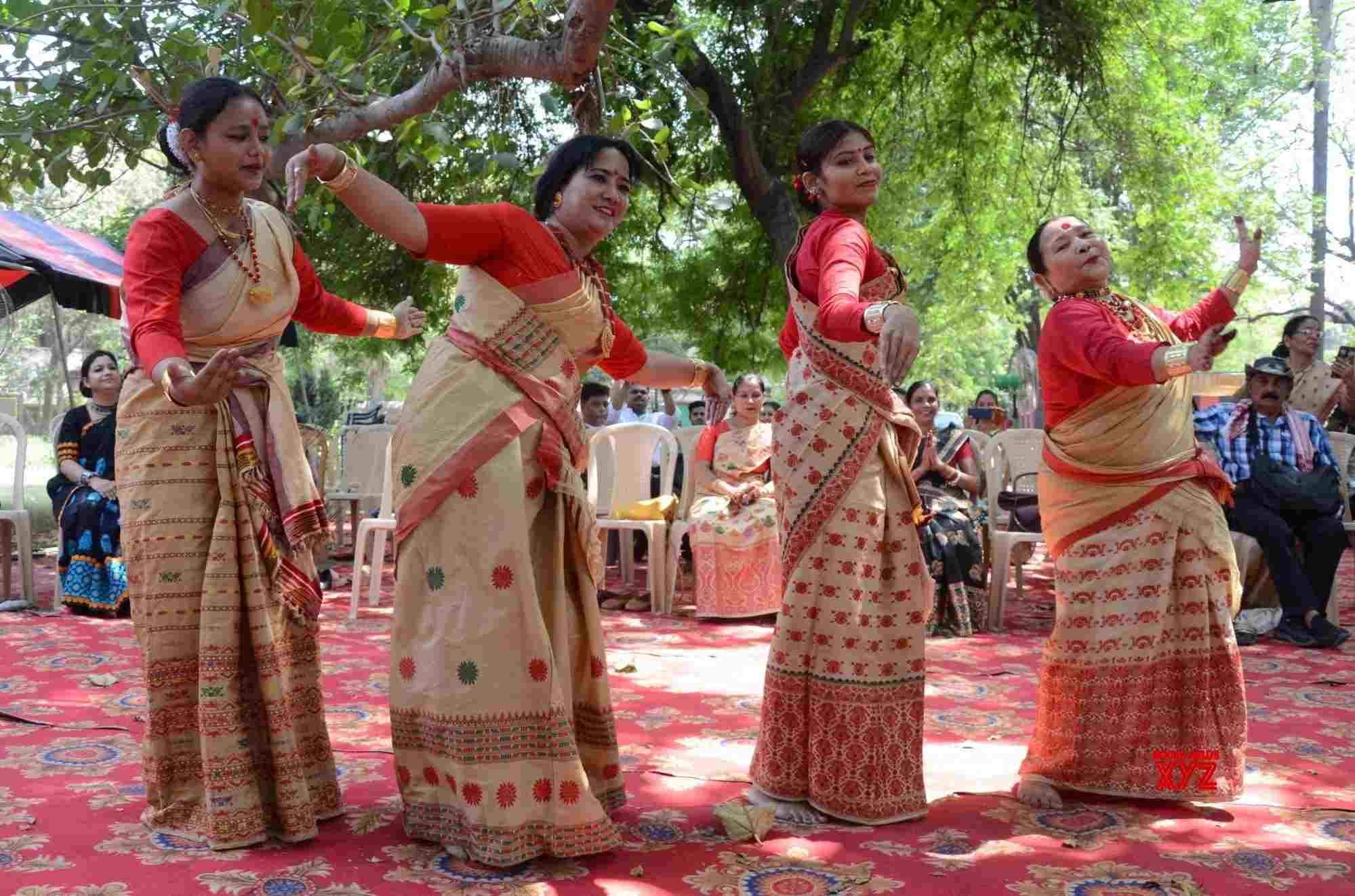 Lucknow Assami Women Performing Rongali Bihu Dance Gallery Social