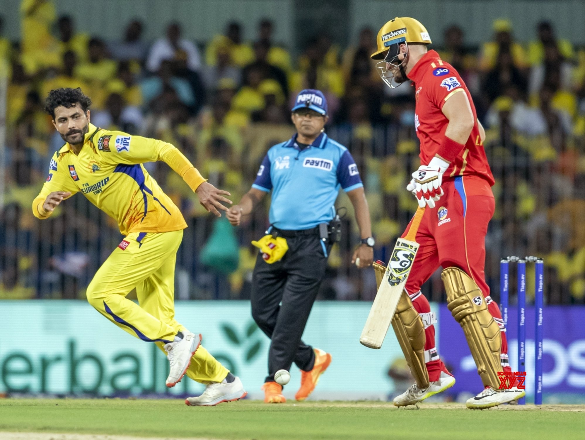 Chennai Csks Ravindra Jadeja And Pbks Liam Livingstone During The