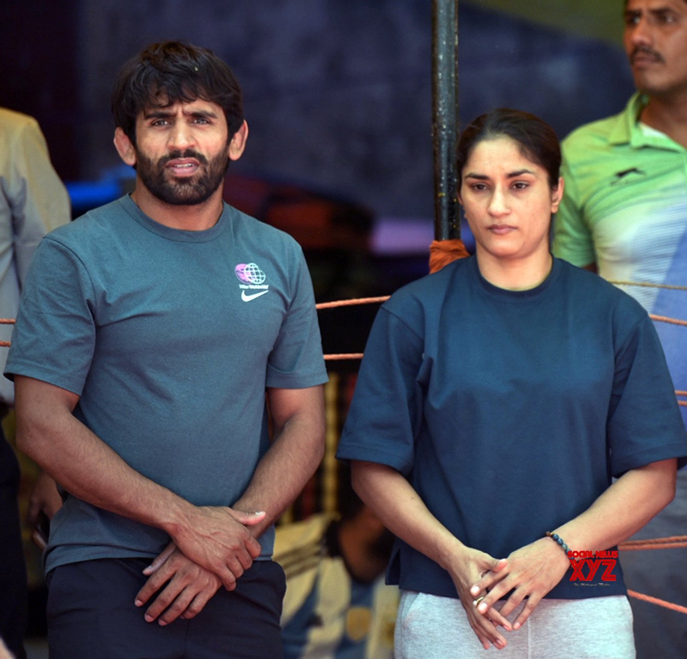 New Delhi Wrestlers Bajrang Punia And Vinesh Phogat During The