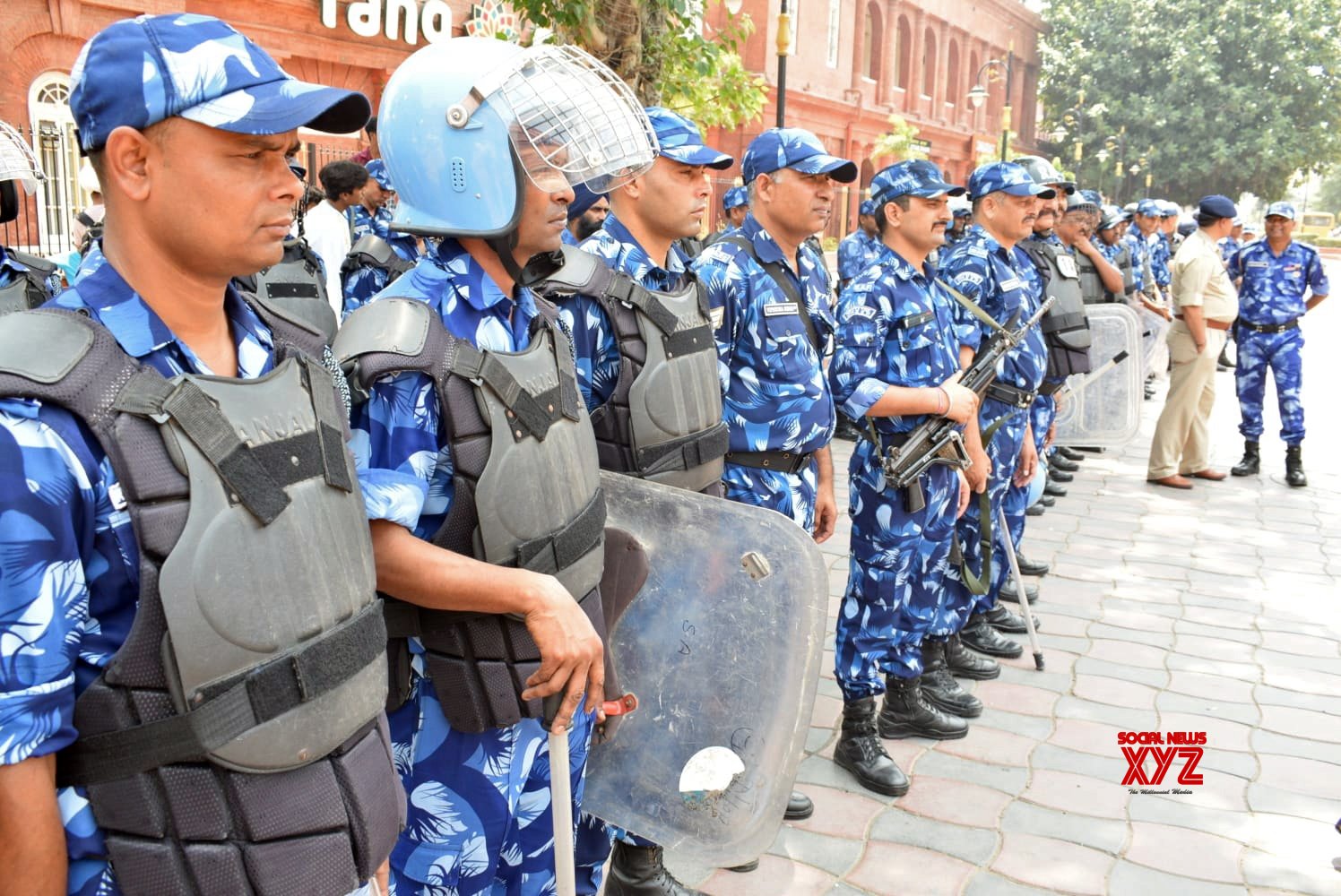 Amritsar Rapid Action Force Raf Personnel Patrol Ahead Of The