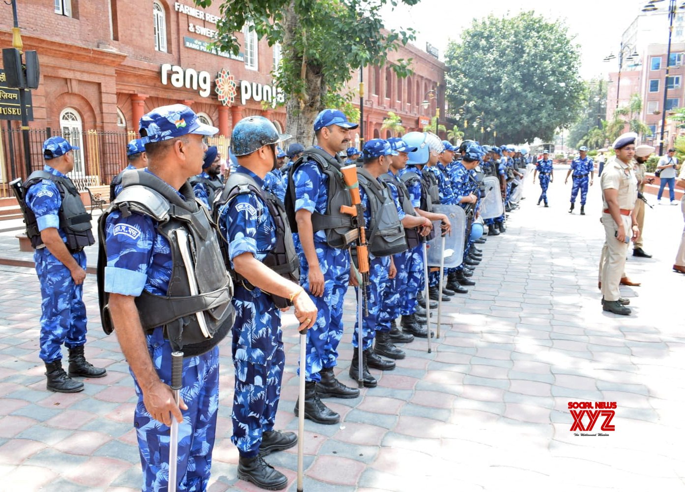 Amritsar Rapid Action Force Raf Personnel Patrol Ahead Of The