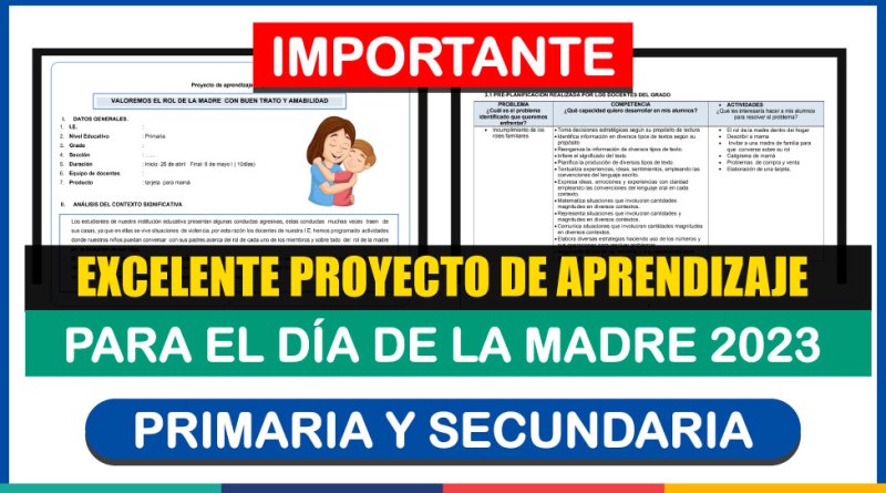 Excelente Proyecto De Aprendizaje Para El Día De La Madre 2023