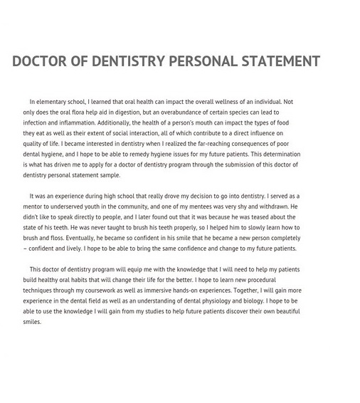 How To Make Personal Statement Dentistry With Templates