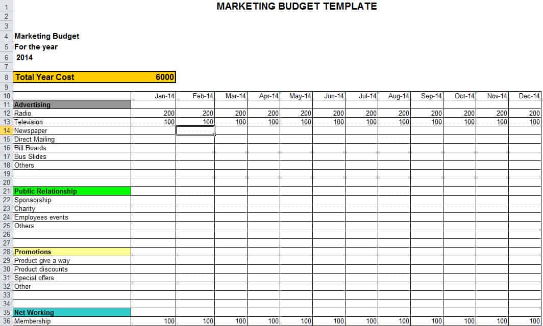 Marketing Budget Templates Word Excel Samples