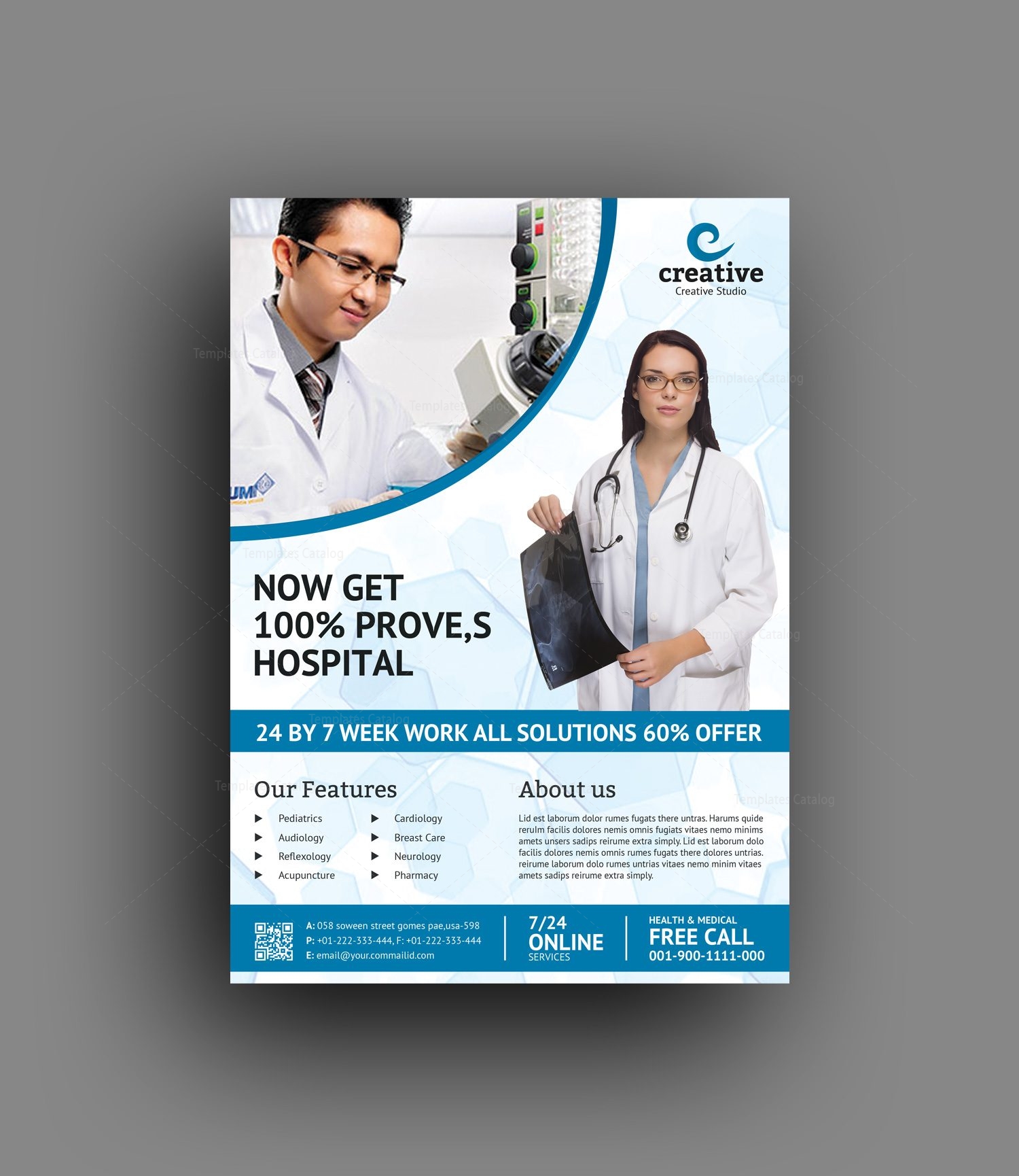 Sleek Medical Flyer Design Template 001499 Template Catalog