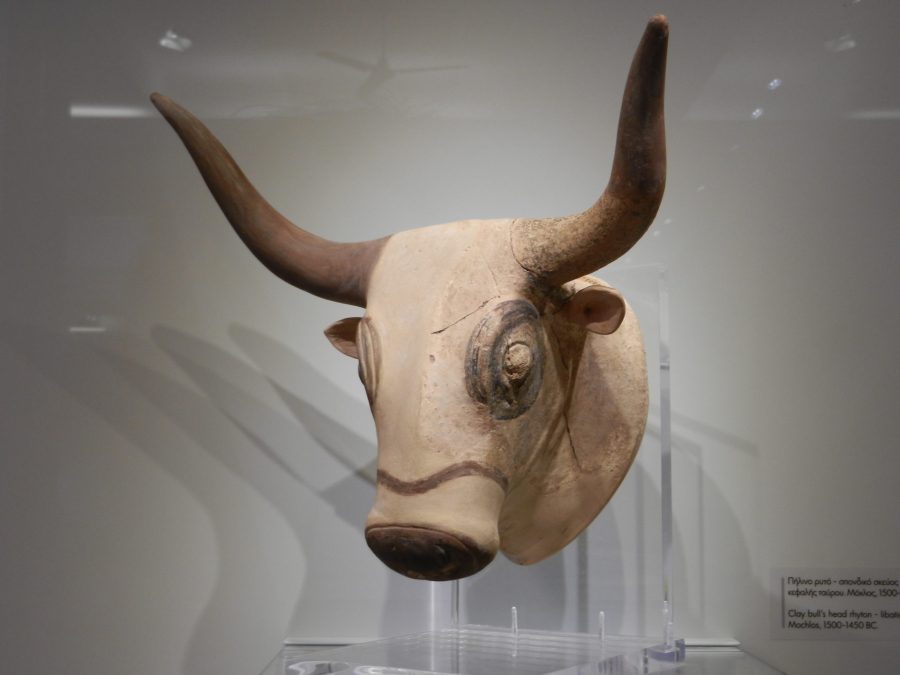 Minoan Bull Scultpure Heraklion Archaeological Museum Crete Greece