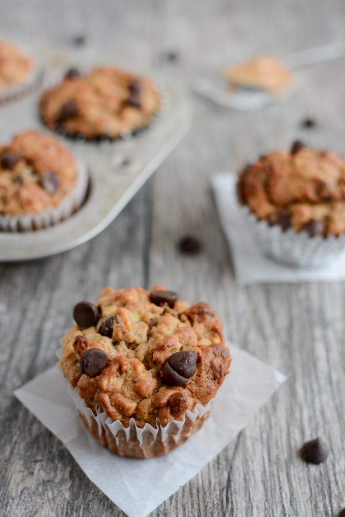 Peanut Butter Banana Oat Muffins