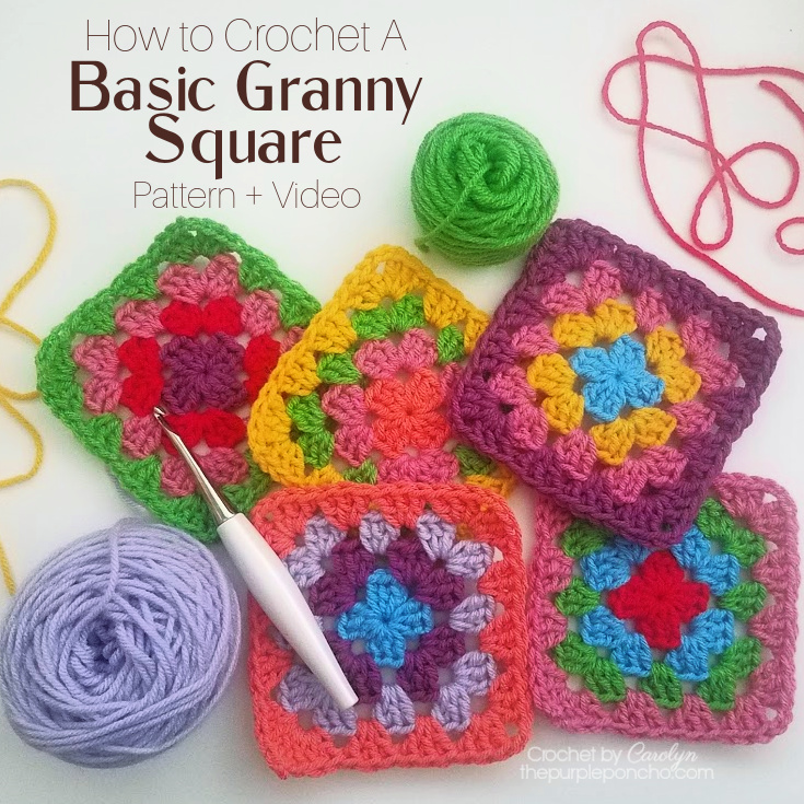 Basic Granny Square Free Crochet Pattern The Purple Poncho
