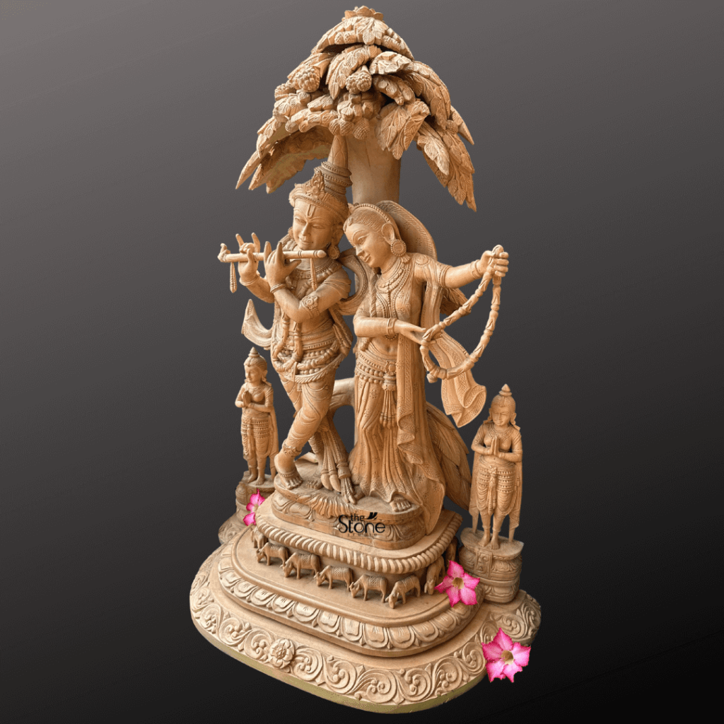 Wooden Radha Krishna Statue 32 Buy Best The Stone Studio