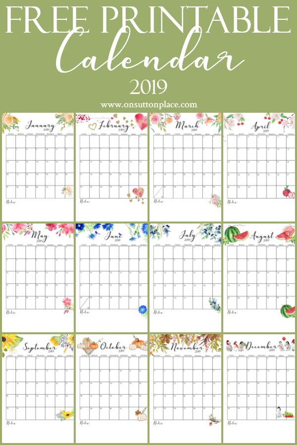 19 Free Printable 2019 Calendars The Suburban Mom