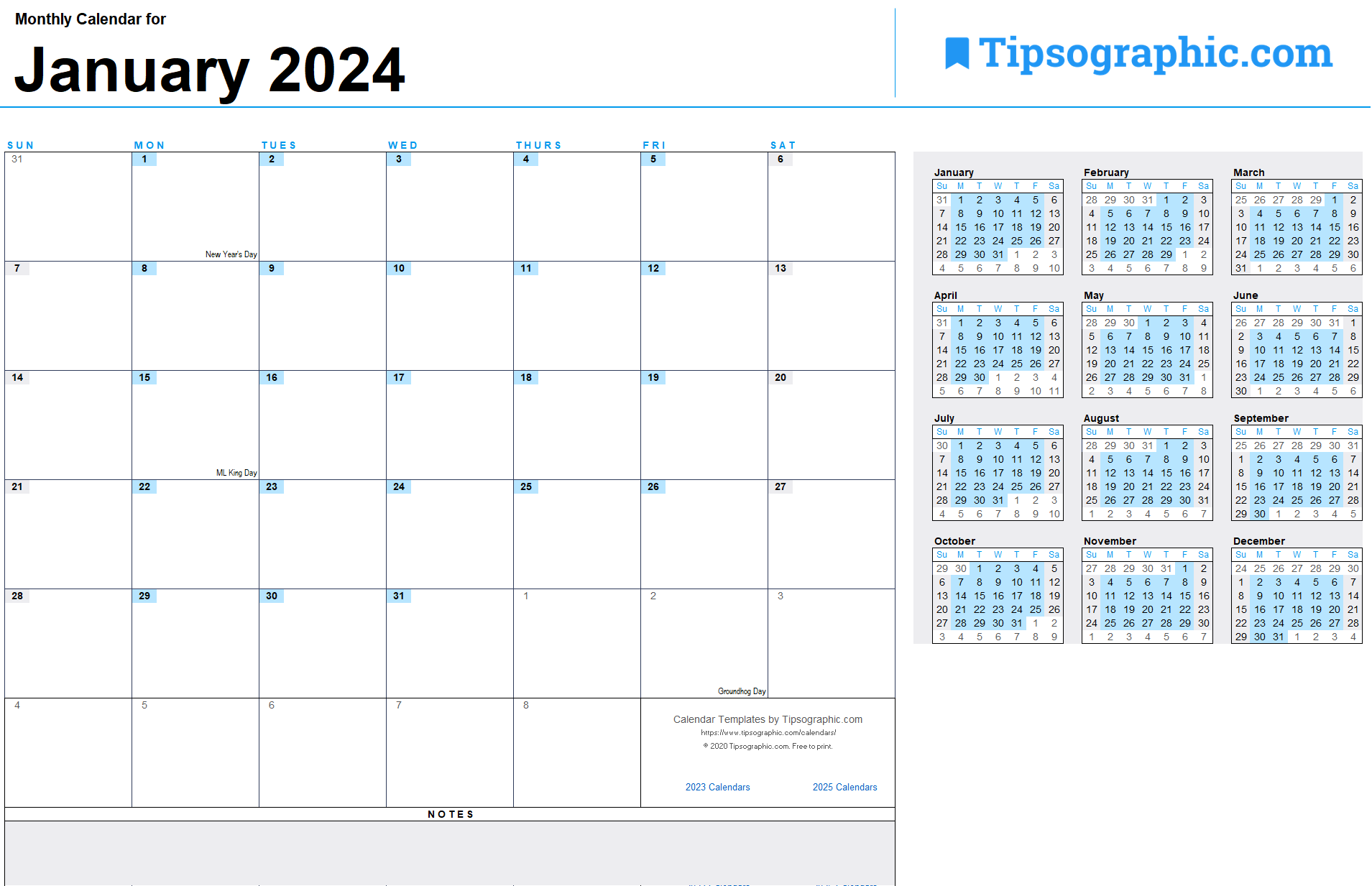 2023 Calendar Free Printable Microsoft Excel Templates Zohal