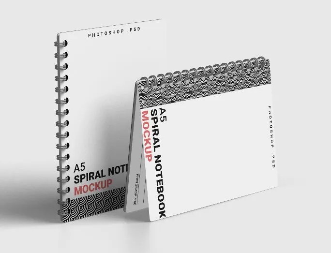 Free Spiral A5 Notebook Mockup Psd Titanui