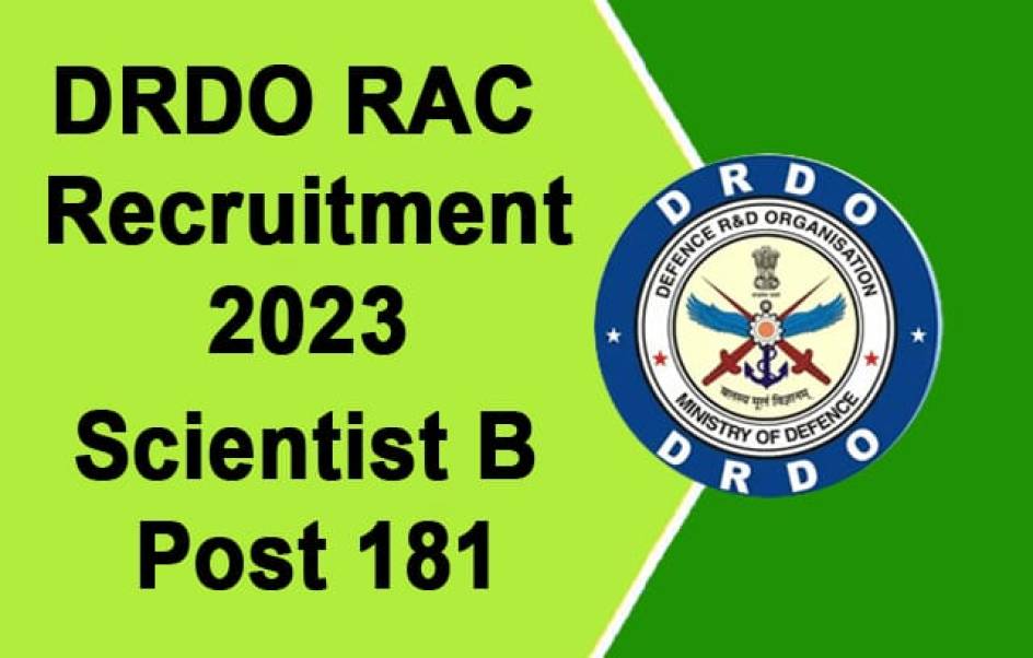 Drdo Rac Recruitment 2023 Apply Online For Scientist B Post 181