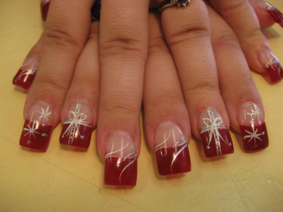 Christmas Wrapping Nail Art Designs By Top Nails Clarksville Tn