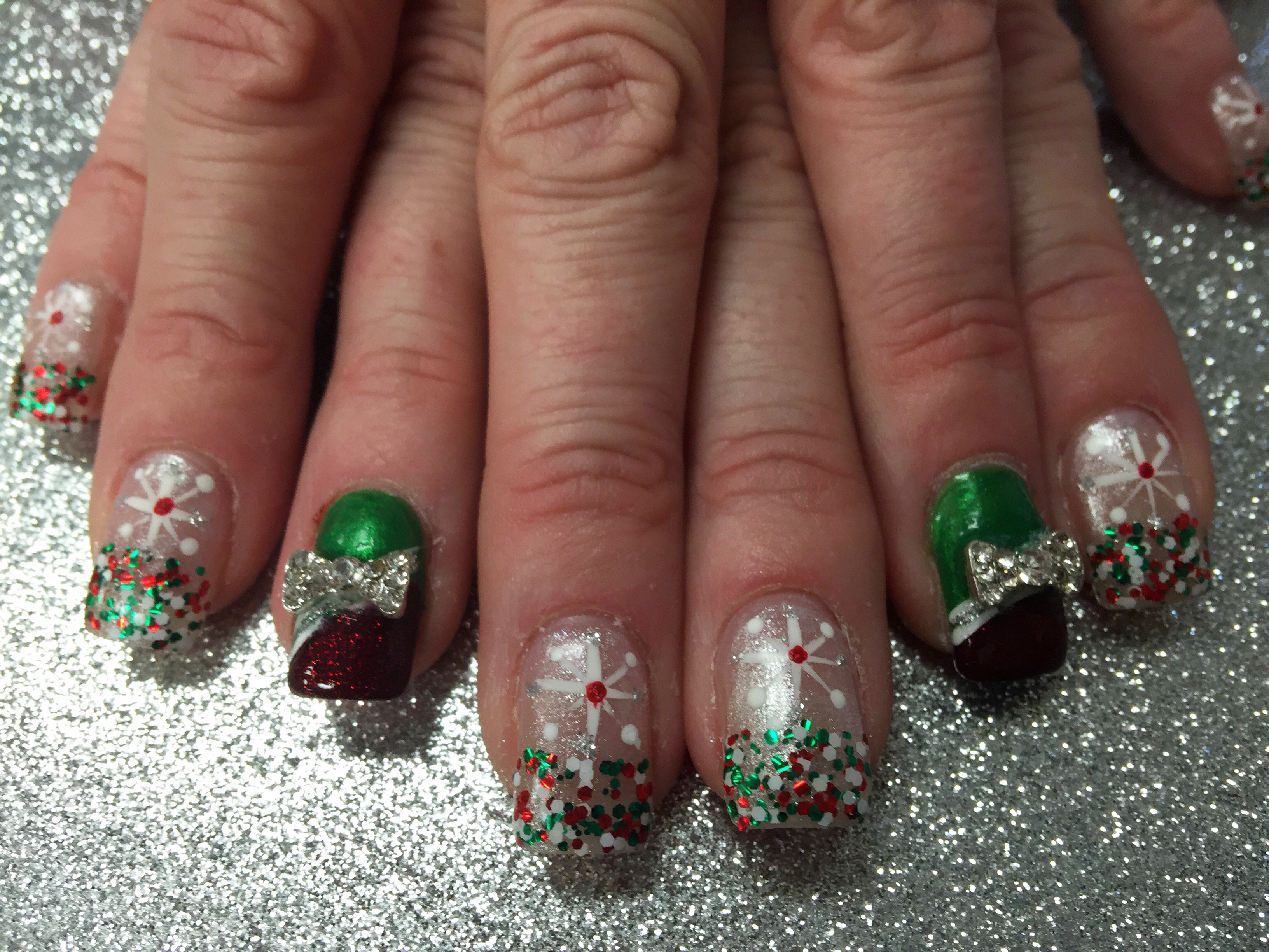 Christmas Party Surprise Nail Art Designs By Top Nails Clarksville Tn