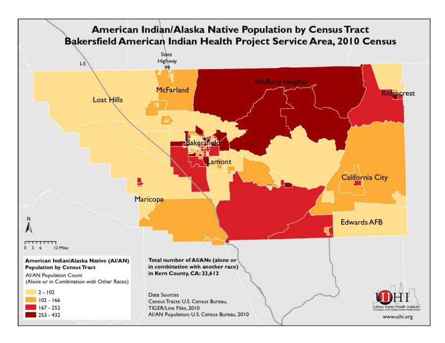 American Indianalaska Native Population By Census Tract Bakersfield