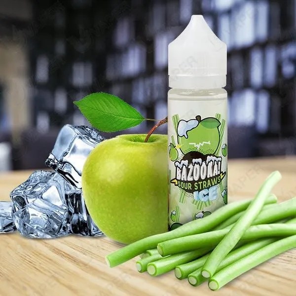 Bazooka E Liquid Sour Straws Green Apple Ice Best In Uae