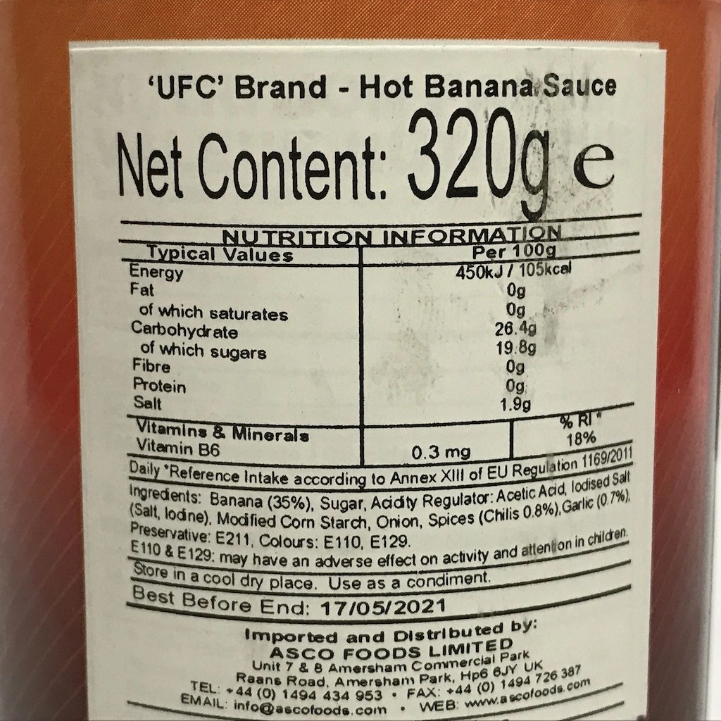 Ufc Hot Banana Sauce 320g Wah Hing