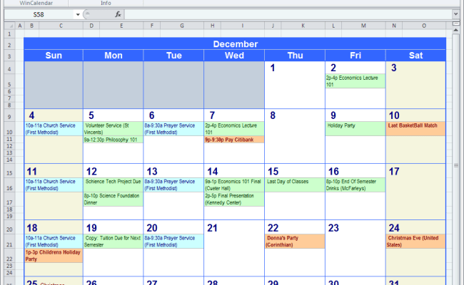 Creating A Calendar In Excel Eroppa