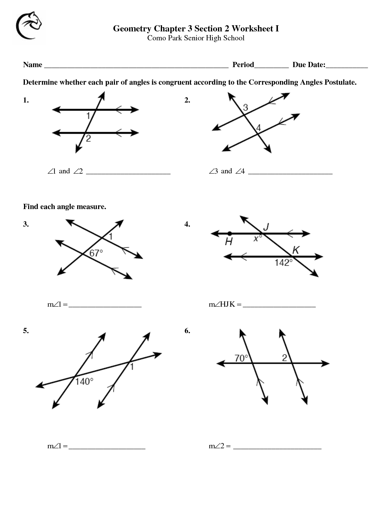 Measuring Angles Worksheet Geometry