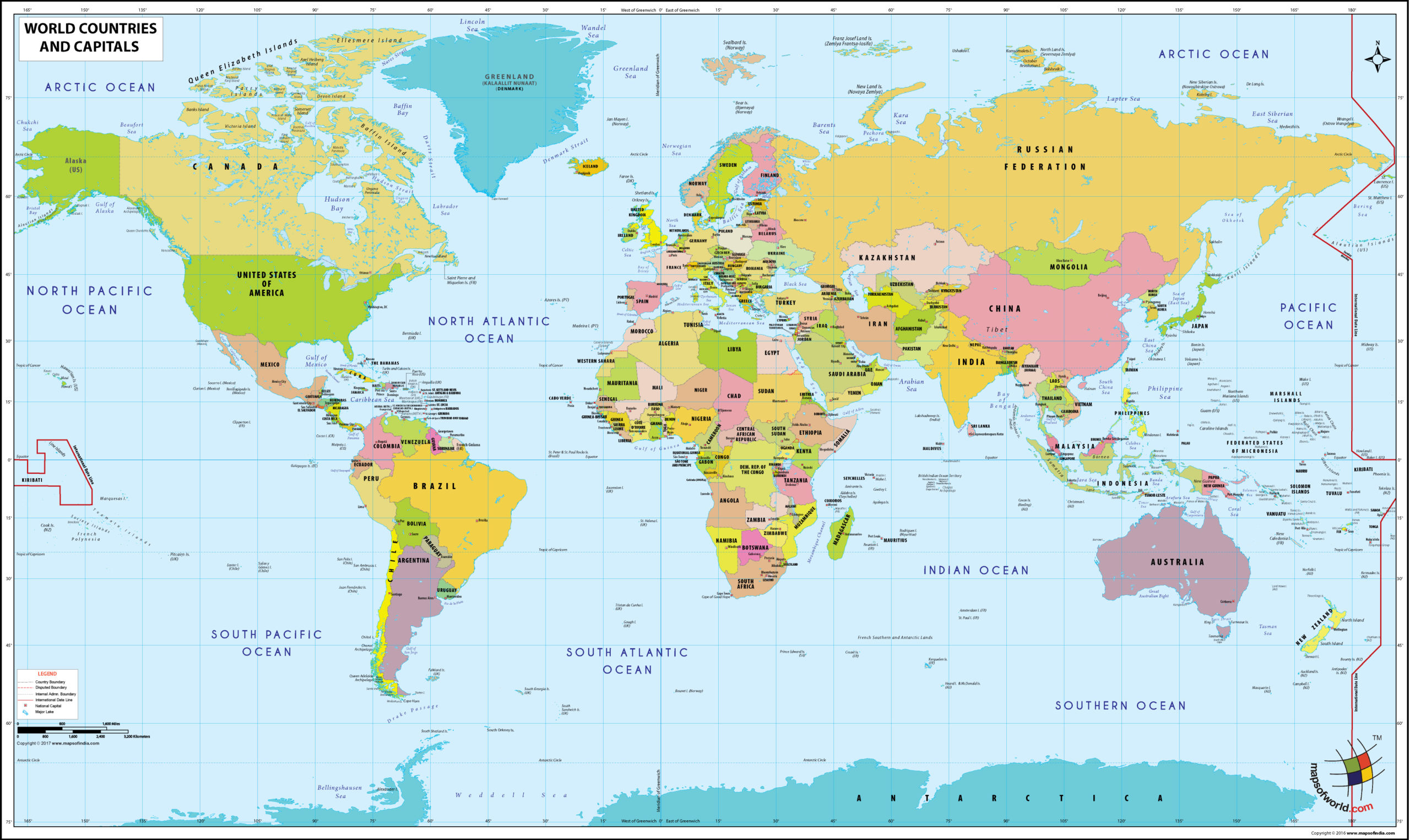 Check You Exact Position In The Printable World Map With Countries