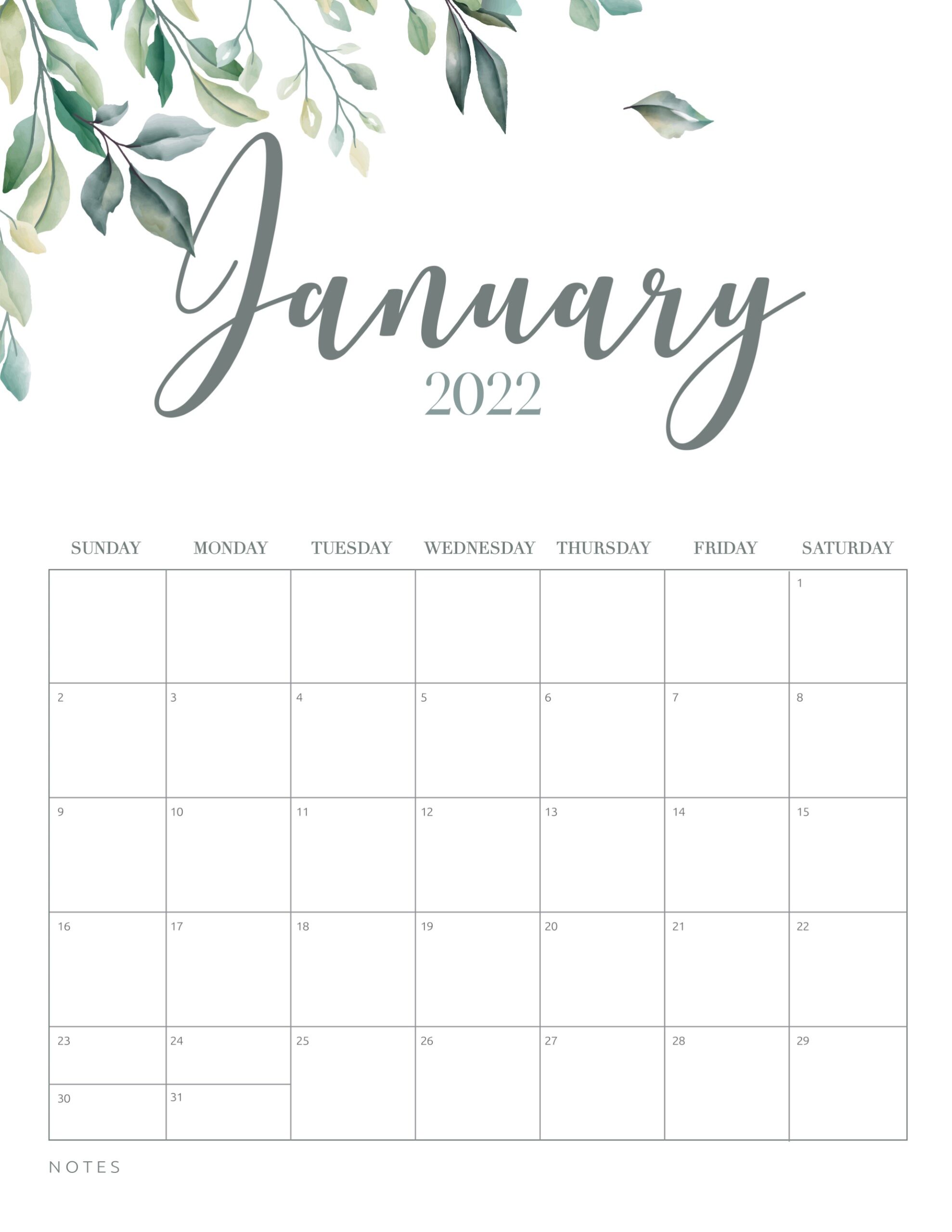 January 2022 Calendar Free Printable Calendar January 2022 Calendar