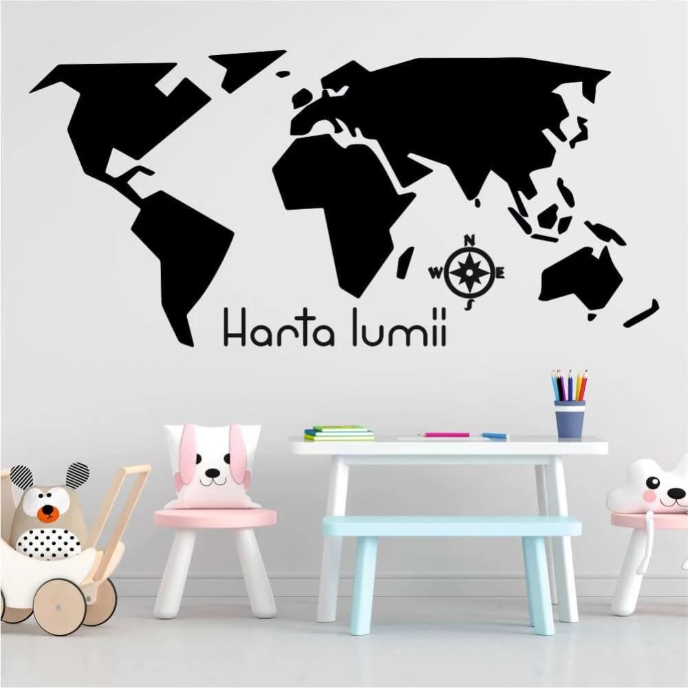 Sticker Perete Harta Lumii Abstractă • Wallsign