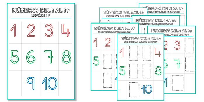 Números Del 1 Al 10 Para Imprimir En Pdf Fichas