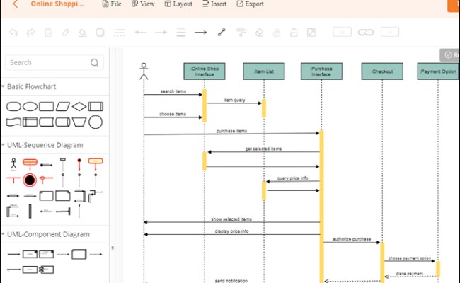 How To Draw Sequence Diagram Draw Io Draw Uml Diagrams Theme Loader