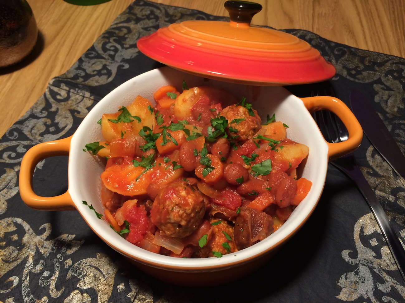 Vegetarische Stoofpotje Van Bonen En Aardappel