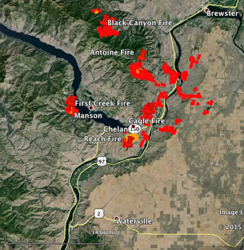 Wildfire Map In Washington Map Of The United States With Cities