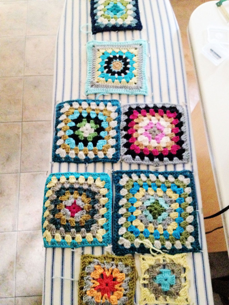 Granny Square Sampler Project Week 15 Blocking Squares Wise Craft