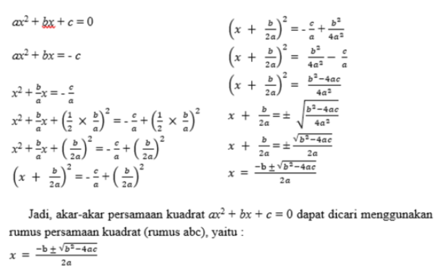 Menentukan Nilai Variabel Variabel Persamaan Fungsi Kuadrat Dan