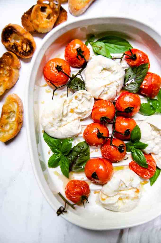 Easy Roasted Tomatoes And Burrata Recipe Tasting With Tina