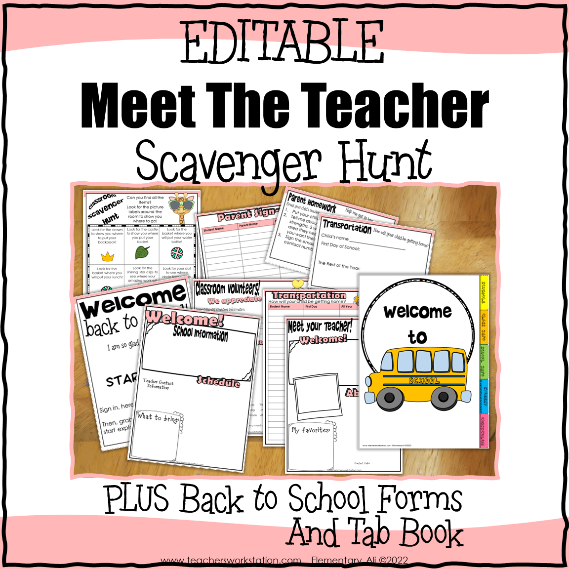 The Editable Meet The Teacher Scavenger Hunt