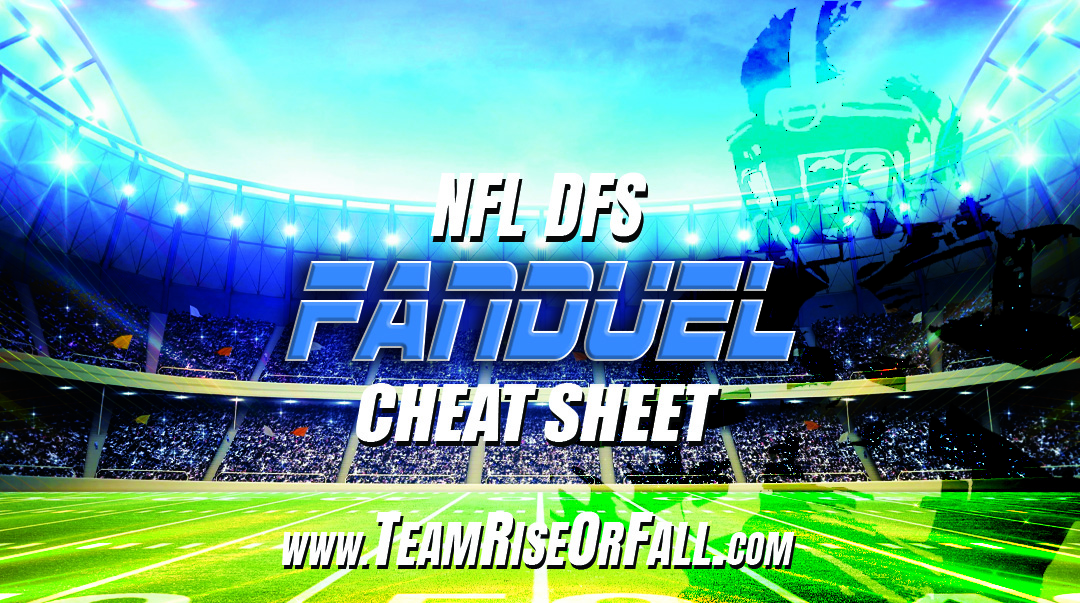 Fanduel Nfl Dfs Cheat Sheet For Week 8 Dfs Lineup Strategy Dfs Picks