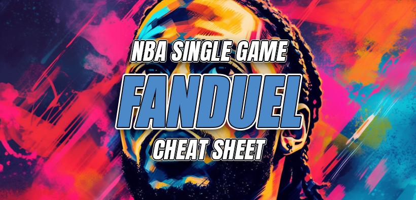 Nba Dfs Cheat Sheet For Fanduel Single Game Clippers Vs Suns Game 1