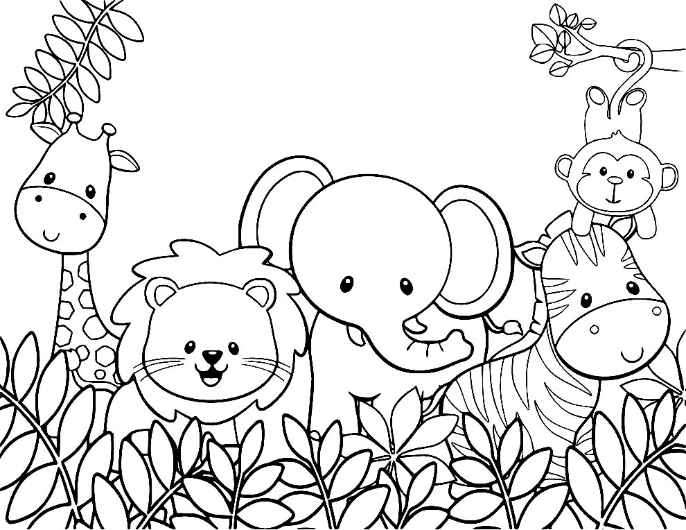 30 Desenhos De Animais Fofo Da Natureza Para Colorir