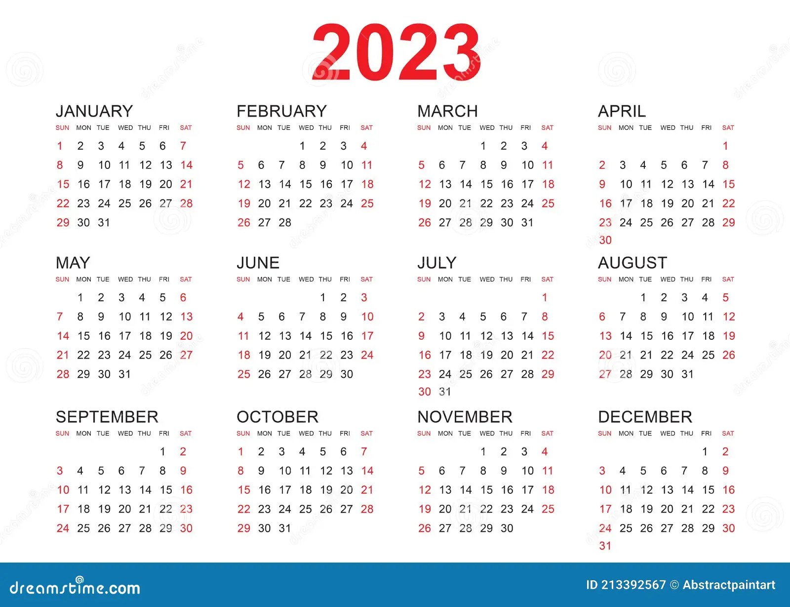 2023 Calendar Templates And Images 2023 Mini Wall Calendars Printable