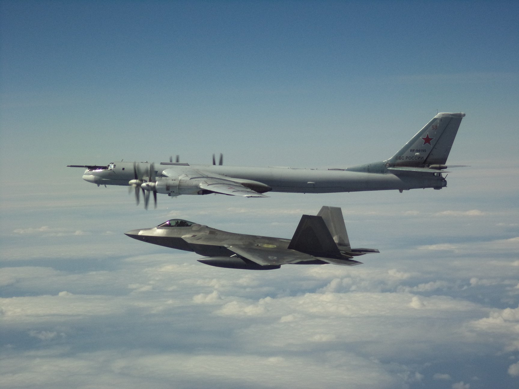 For The Second Day In A Row Us F 22 Jets Intercept Russian Tu 95