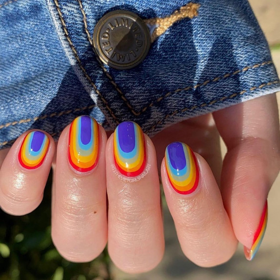 38 Pride Nail Ideas — Upside Down Rainbow Nails