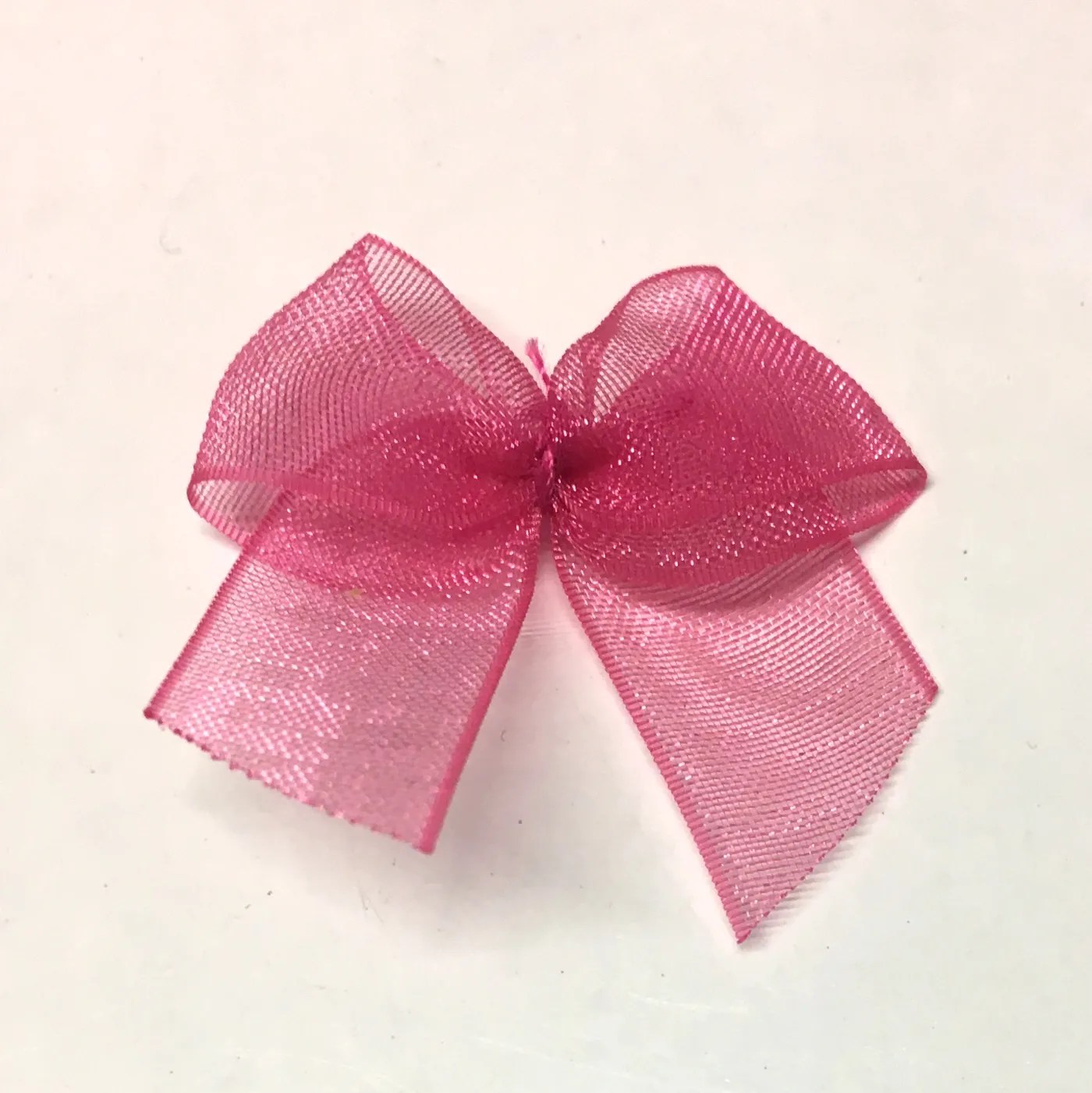 10 X Hot Pink Organza Ribbon Bows The Button Shed